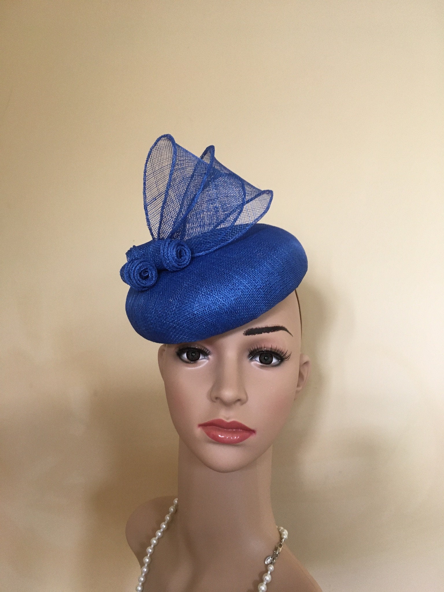 Blue Hat Blue Wedding Hat Blue Fascinator Cobalt Blue Hat Hats - Etsy