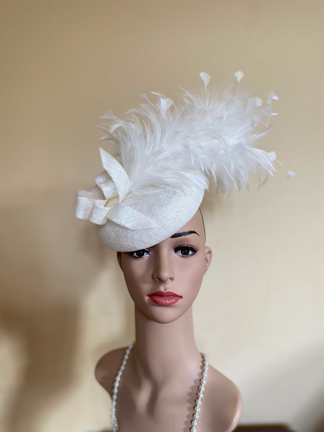 Ivory Ascot Hat Ivory Fascinator Ivory Wedding Hat Wedding Fascinator ...