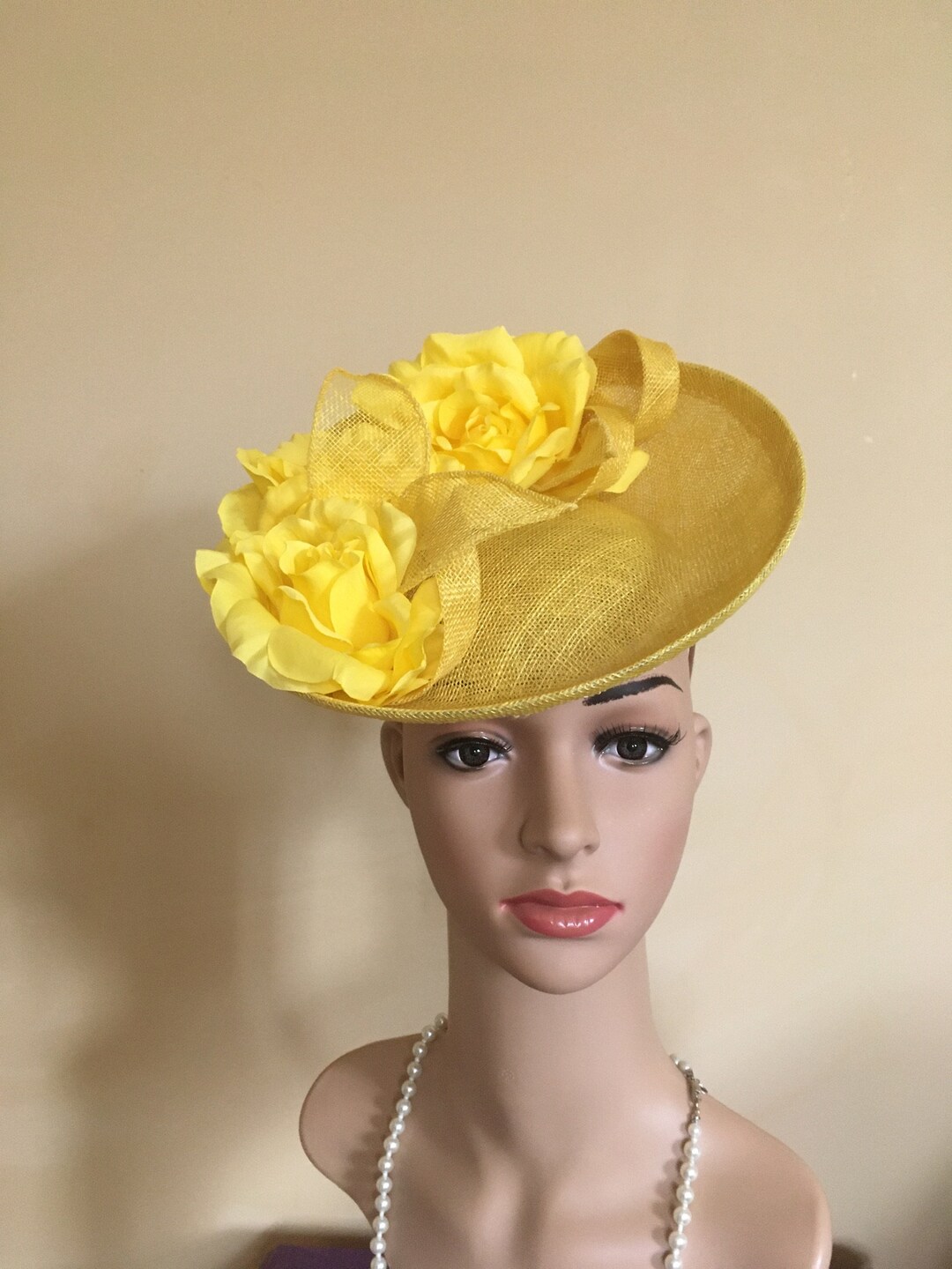 Yellow Fascinator Yellow Wedding Hat Yellow Ascot Fascinator Hats and ...