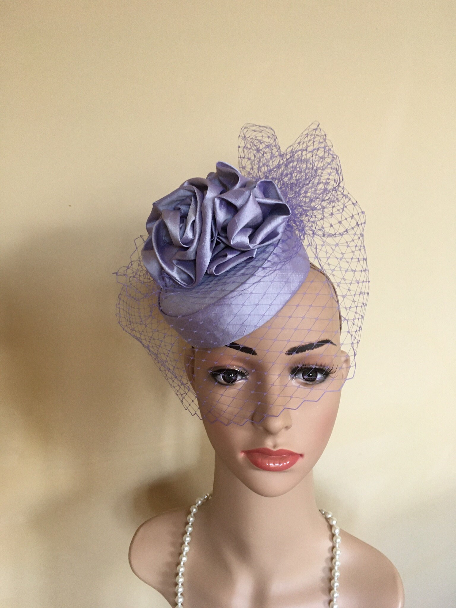 Lilac hat Lilac wedding hat Lilac fascinator Wedding hat | Etsy