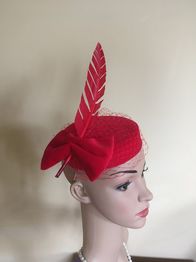 Red Velvet Pillbox Hat Red Velvet Hatred Velvet Hats Red - Etsy