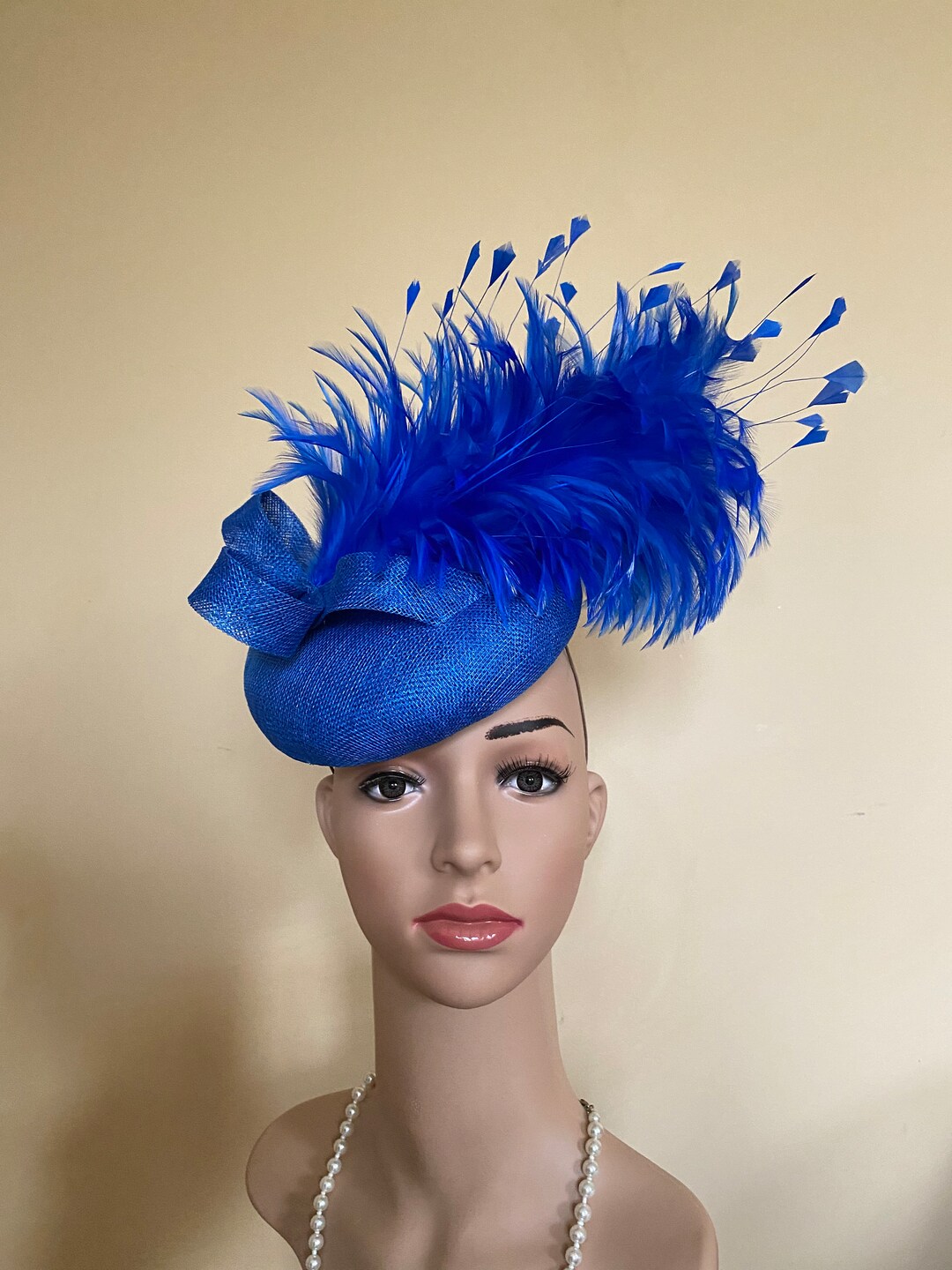 Blue Wedding Hat Blue Fascinator Blue Roxy Hat Blue Royal Ascot Hat ...