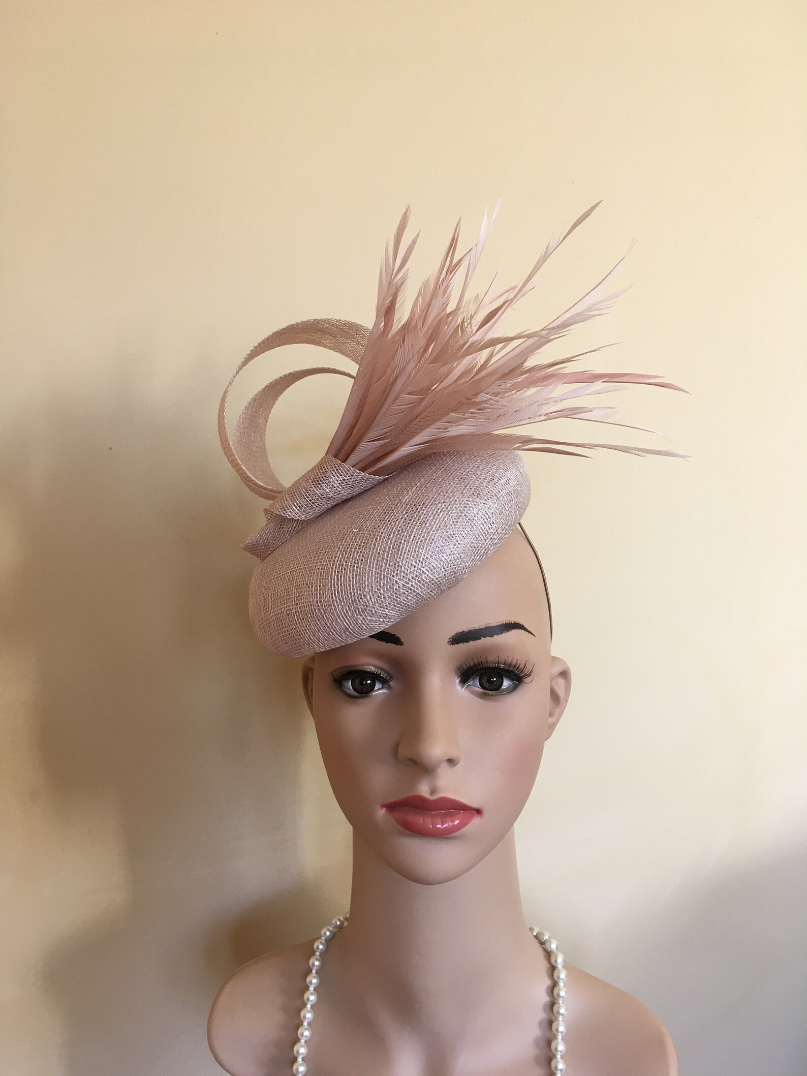 Beige Wedding Hat Beige Hat Beige Ascot Hat Beige Pillbox Hat | Etsy UK