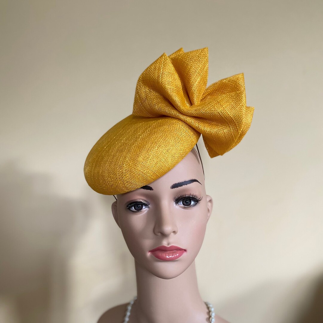 Yellow Wedding Hat Yellow Fascinator Yellow Hat Wedding Hat Wedding ...