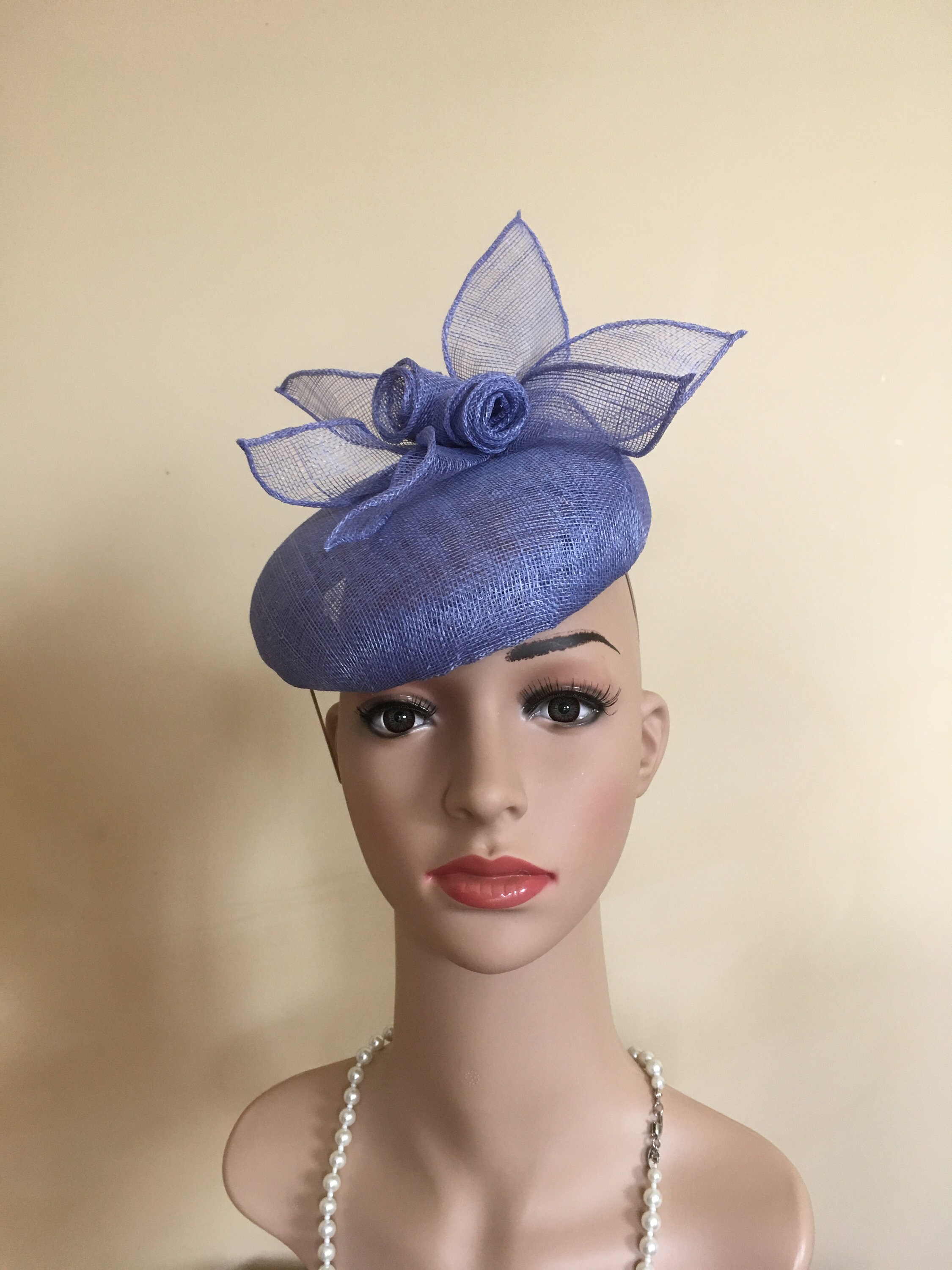 Blue wedding hat. Wedding hat blue.Ascot hat blue.Ascot | Etsy
