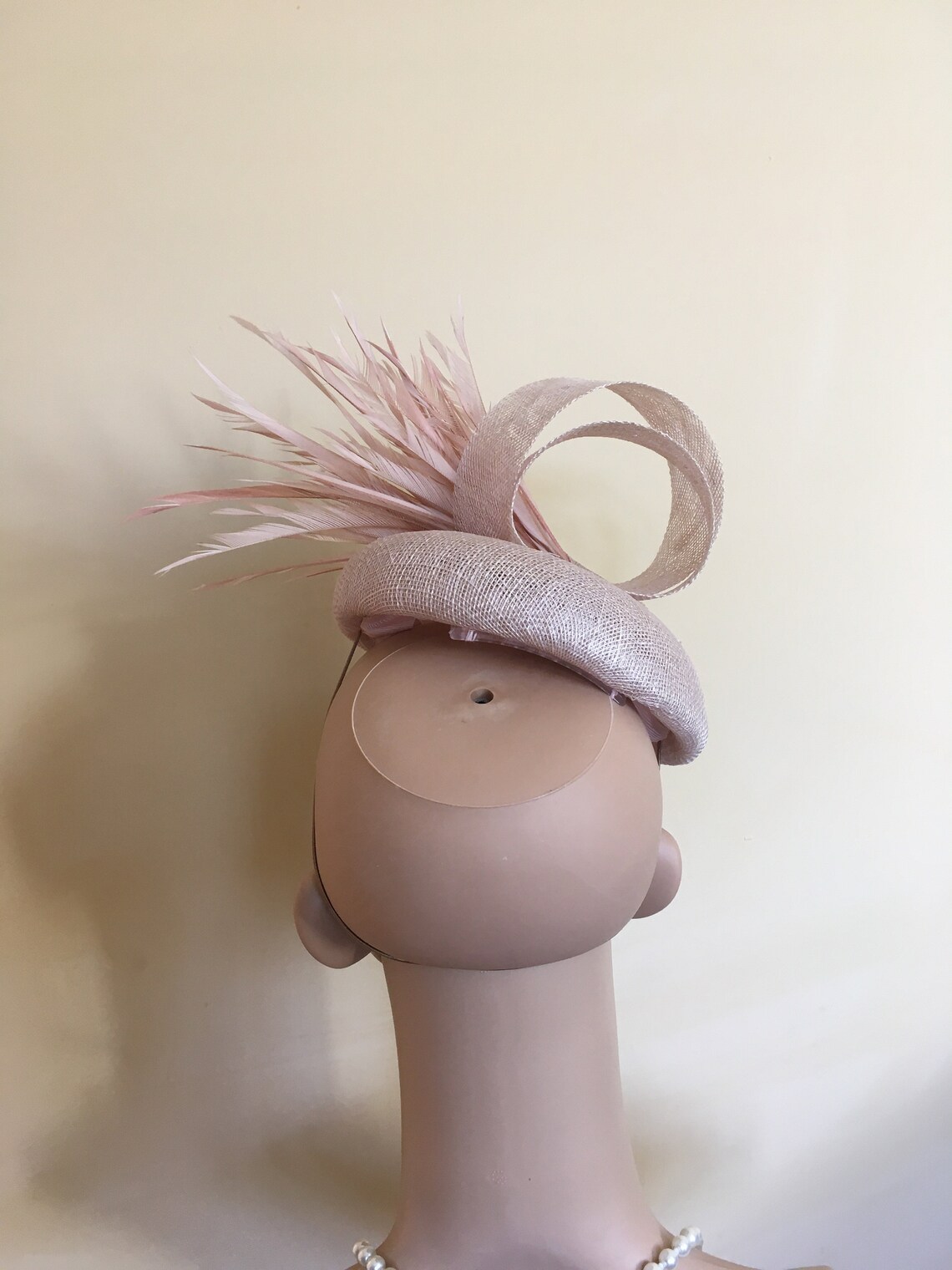 Beige Wedding Hat Beige Hat Beige Ascot Hat Beige Pillbox Hat | Etsy UK