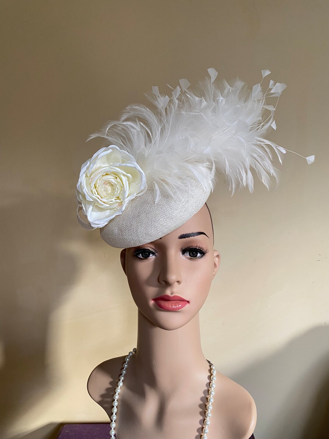 Ivory Ascot Hat Ivory Fascinator Ivory Wedding Hat Wedding Fascinator ...