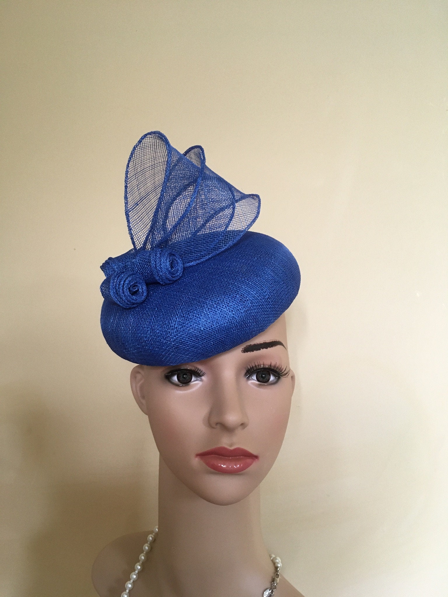 Blue hat Blue wedding hat Blue fascinator Cobalt blue hat Hats | Etsy