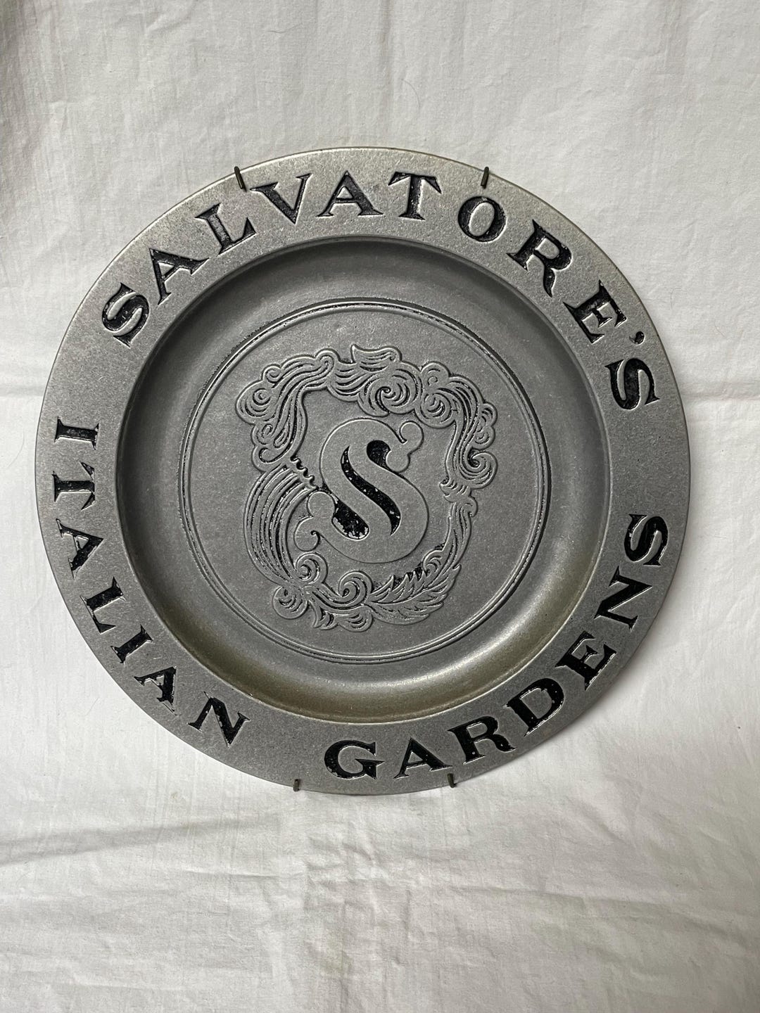 Carson Freeport Pewter Wall Plate Salvatore’s Italian Gardens - Etsy