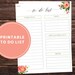 Floral to Do List Printable, Printable to Do List, PDF, Daily to Do ...