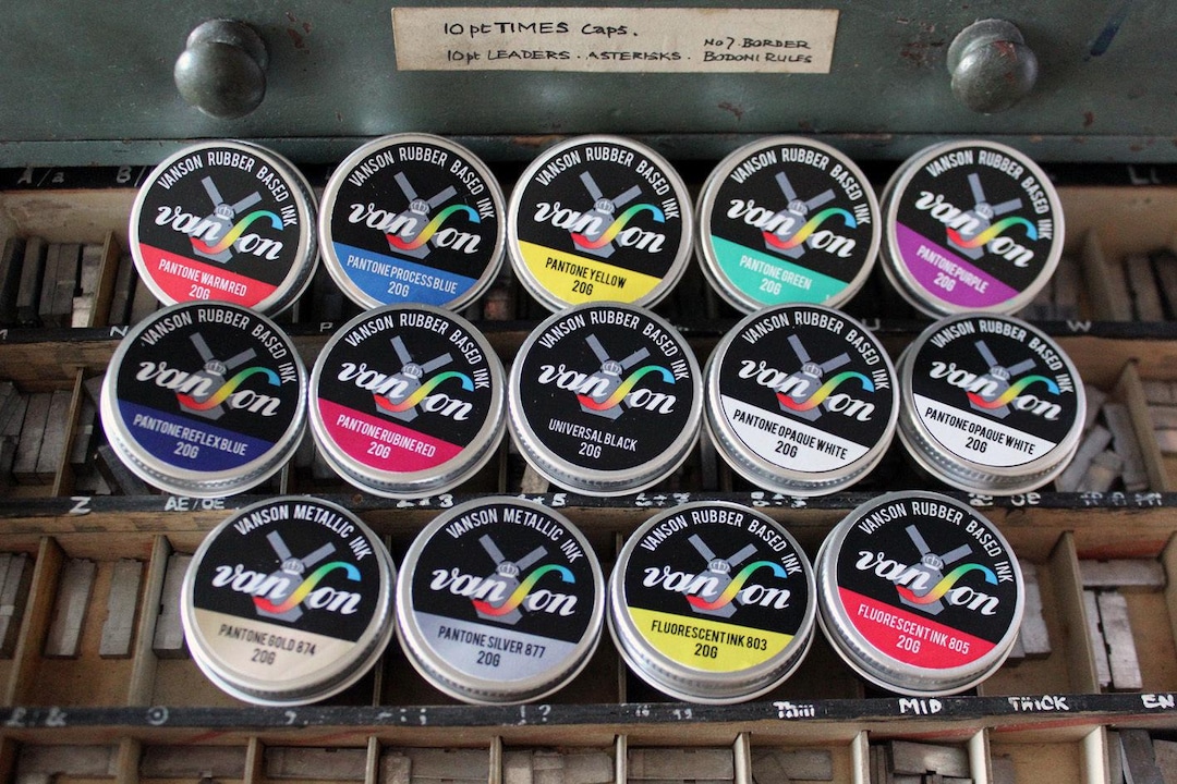 Letterpress Ink - Rubber Based Ink - Vanson Ink - Starter's Pack 15x20g ...