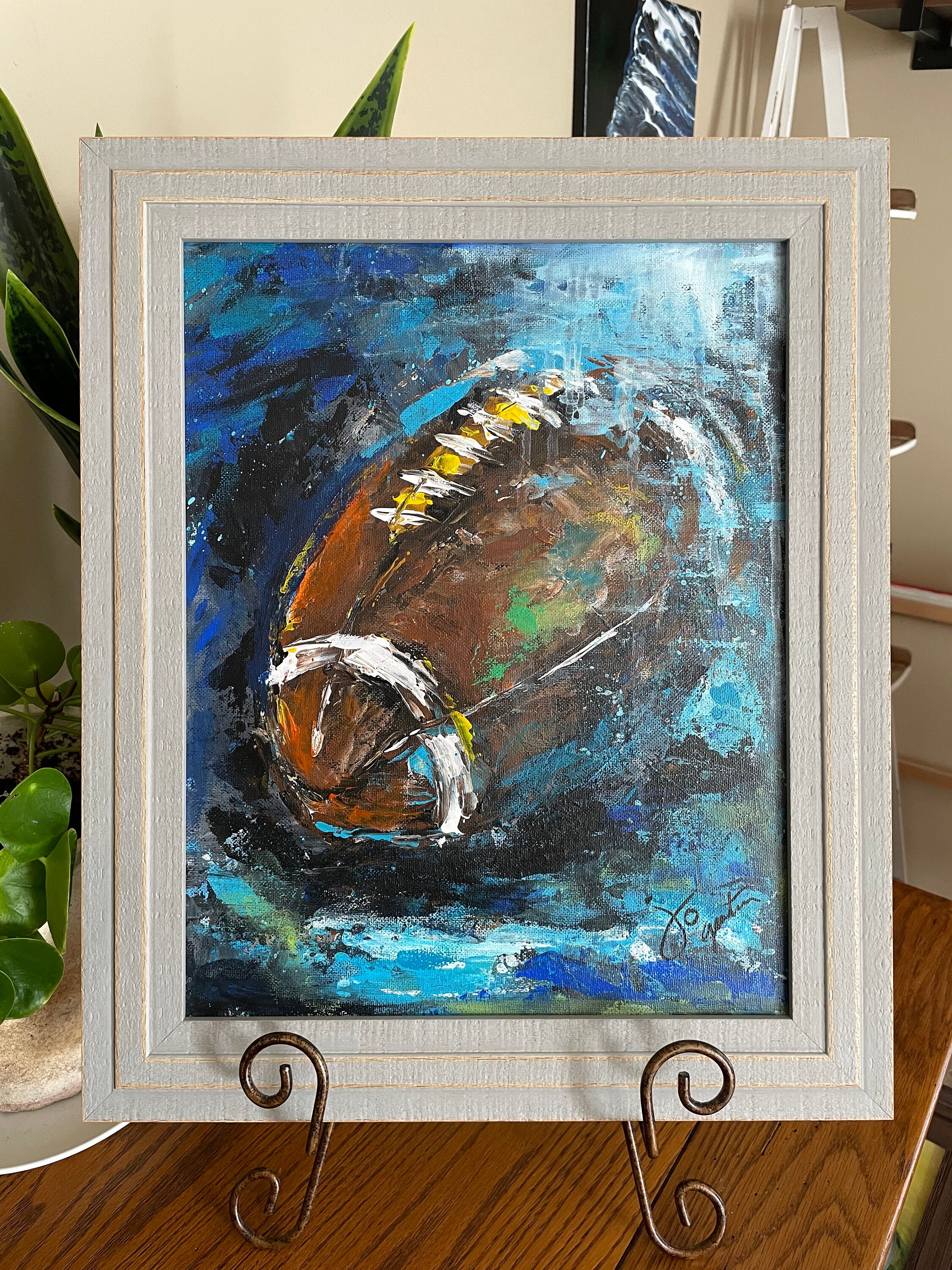 Football Art, Abstract, Modern Style, Hand Painted Original Art in ...