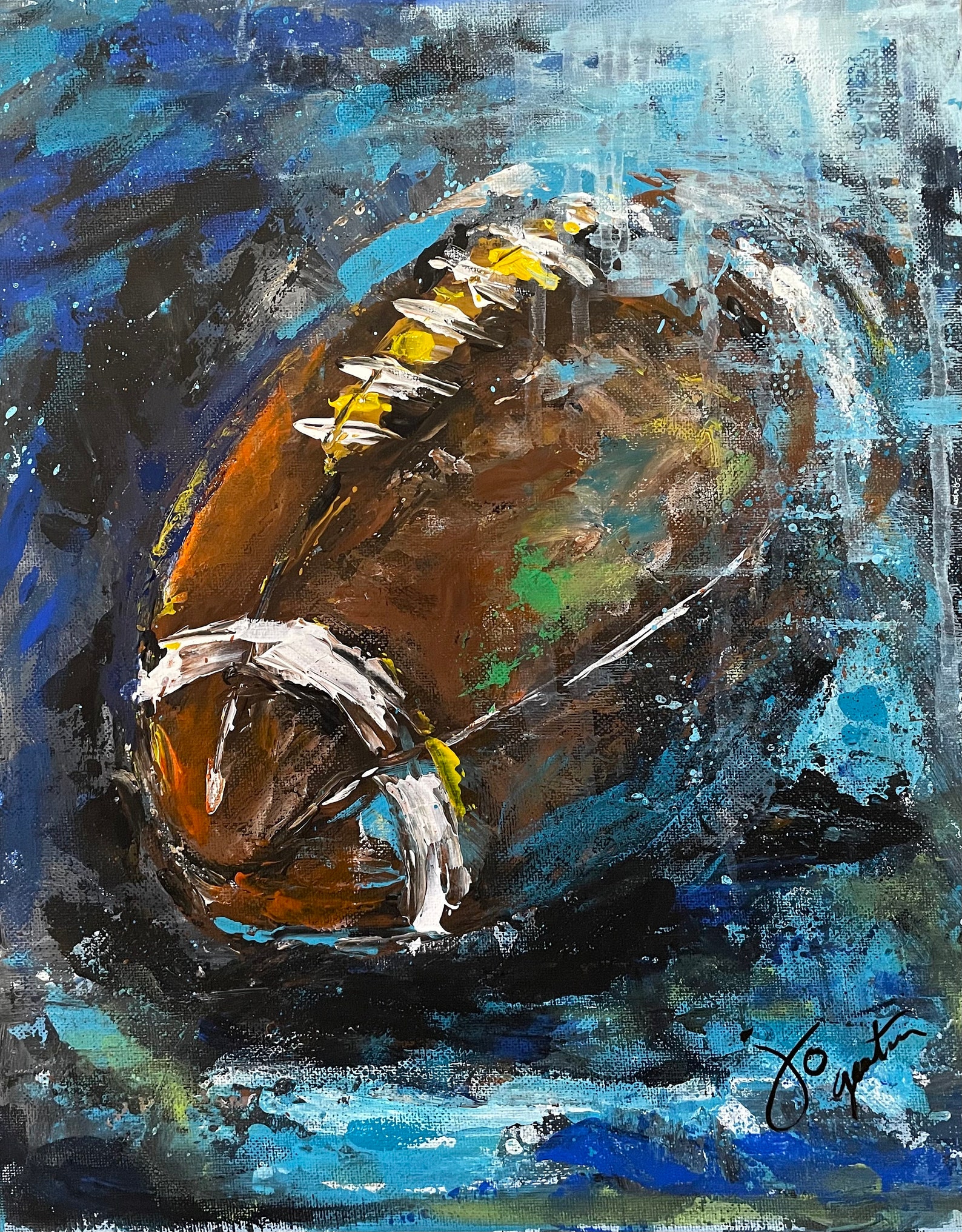 Football Art, Abstract, Modern Style, Hand Painted Original Art in ...