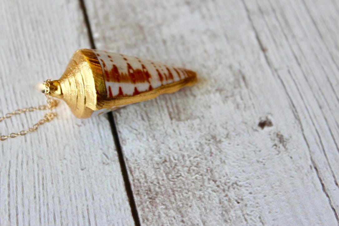 Goddess Shell in 24K Gold 14K Gold Filled Chain Necklace | Etsy