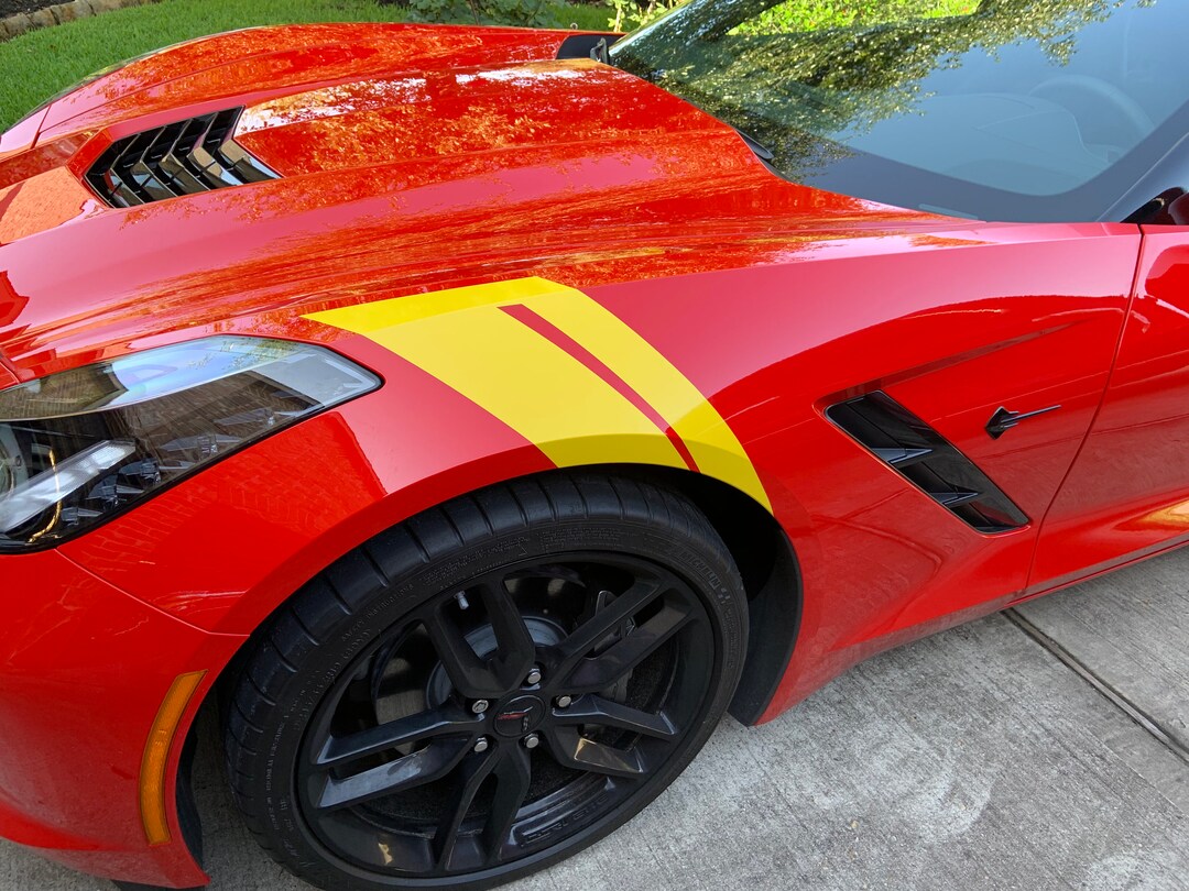 Corvette C7 Stingray Fender Hash Mark Stripes, Grand Sport Style Decals ...