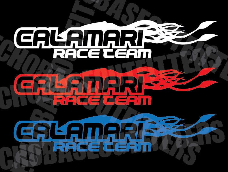 Calamari Race Team Motorcycle Squid window decal sticker | Etsy