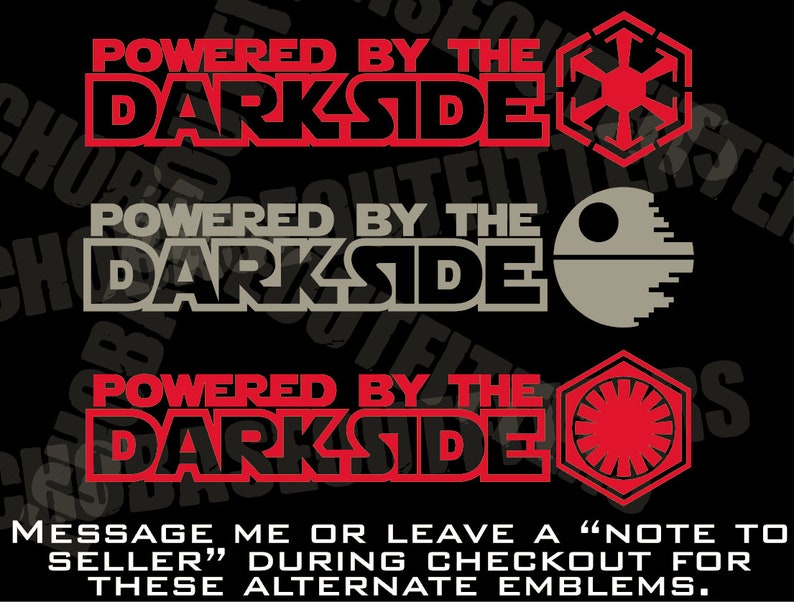 Powered by Dark Side Star Wars Decal Window Sticker Darkside - Etsy