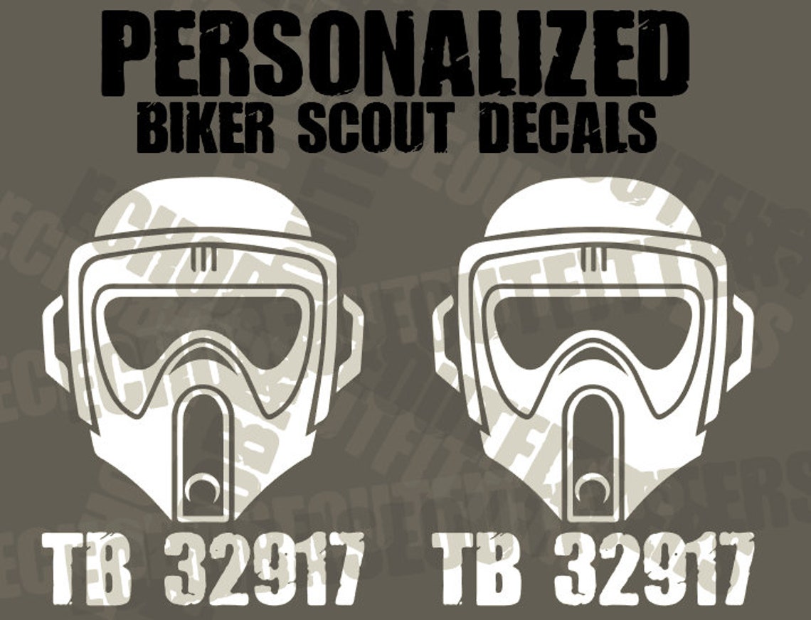 Biker Scout Trooper Personalized TK ID Helmet Decal Sticker - Etsy