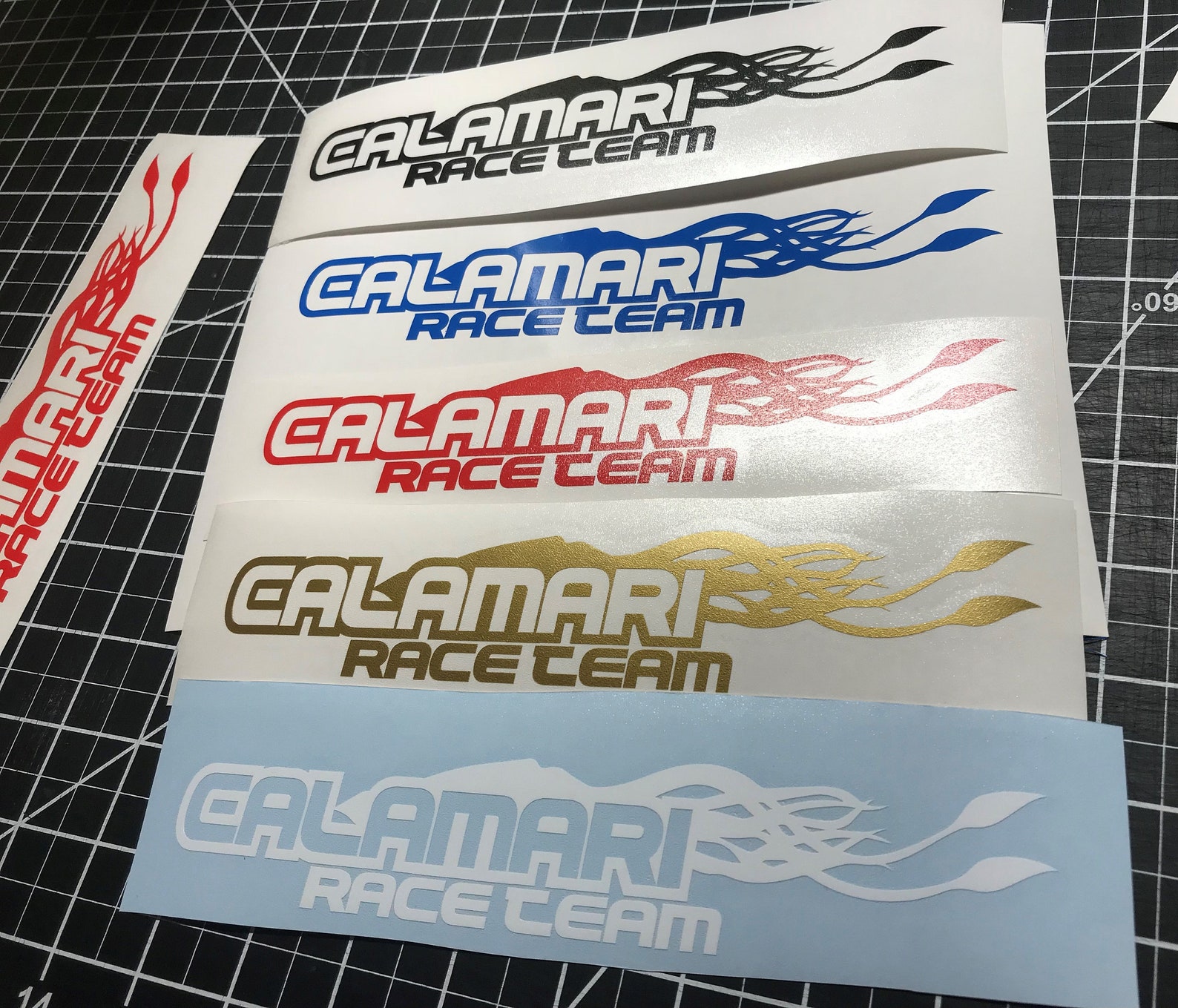 Calamari Race Team Motorcycle Squid Window Decal Sticker | Etsy