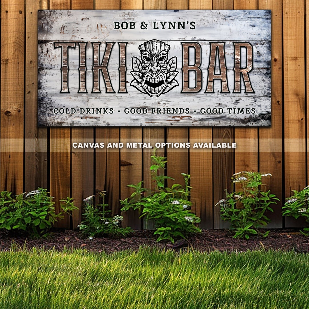 Custom Tiki Bar Sign #4 - Personalized Family Name Aluminum or Canvas ...