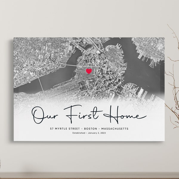 Custom Home Map Canvas Prints Our First Home First Home - Etsy