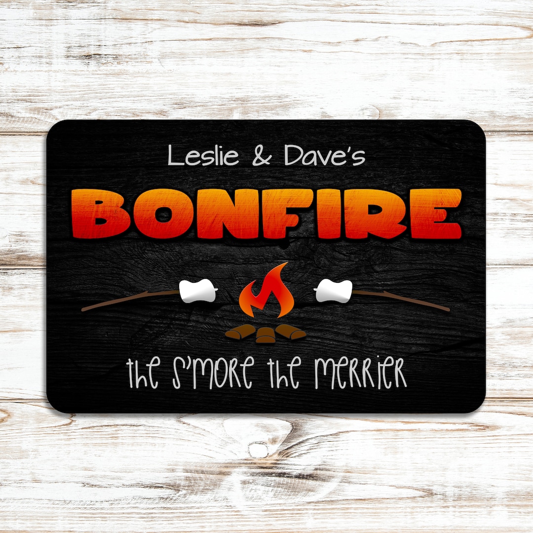 Personalized Bonfire Sign #2 | Custom Outdoor Welcome Sign | Rustic ...