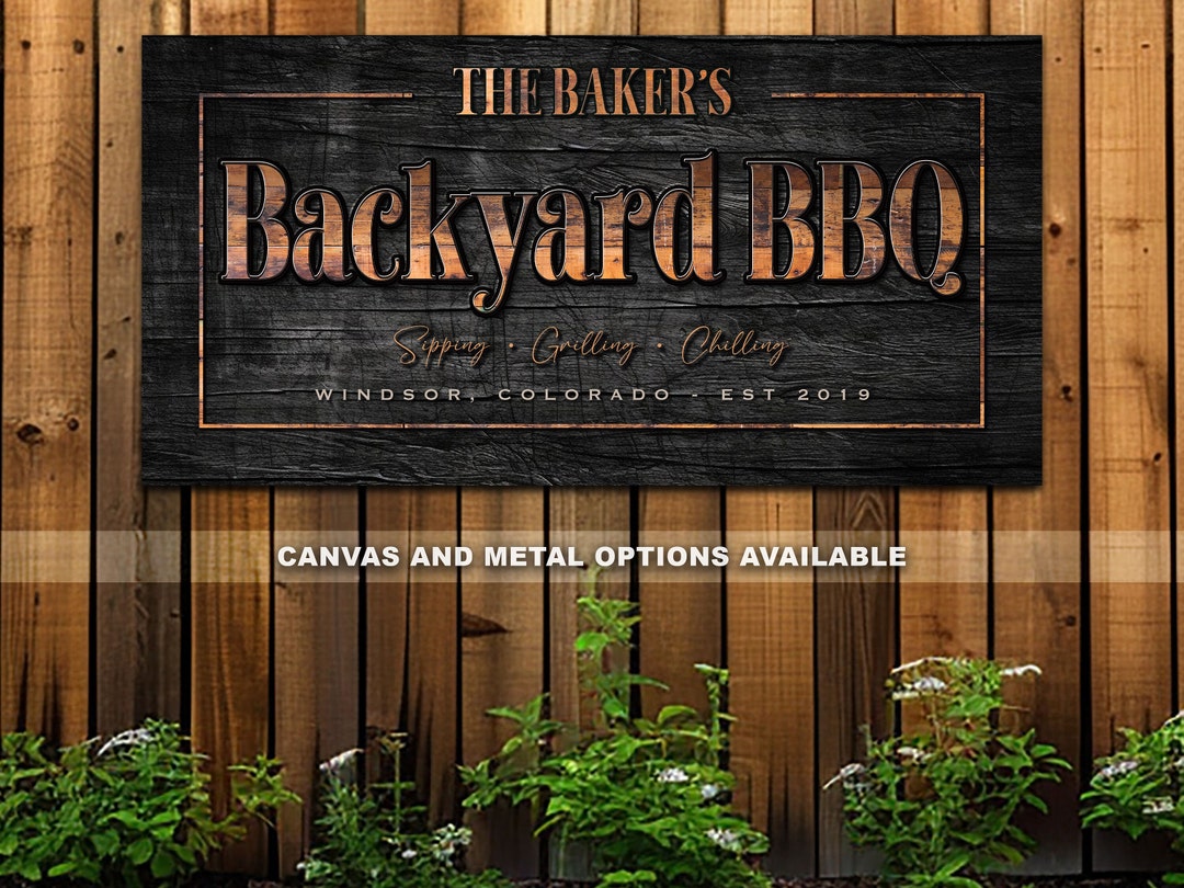 Personalized Backyard BBQ Sign: Custom Home Bar Decor, Aluminum or ...