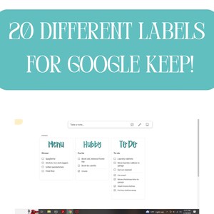 Google Keep Headers, to Do, Menu, Days of the Week, Today and More ...