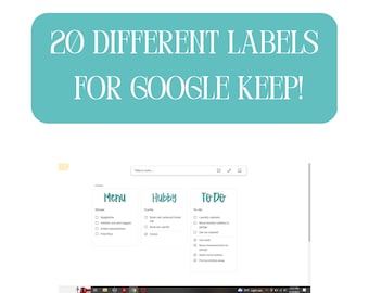Google Keep Headers, to Do, Menu, Days of the Week, Today and More ...