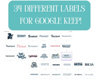 Google Keep Headers, to Do, Menu, Days of the Week, Today and More ...
