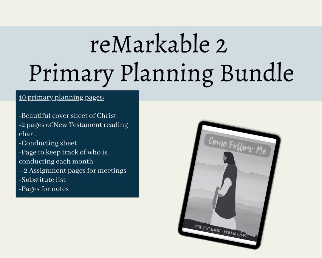 Remarkable Primary Planning Bundle, Cover Page, Notes, Meeting Pages ...