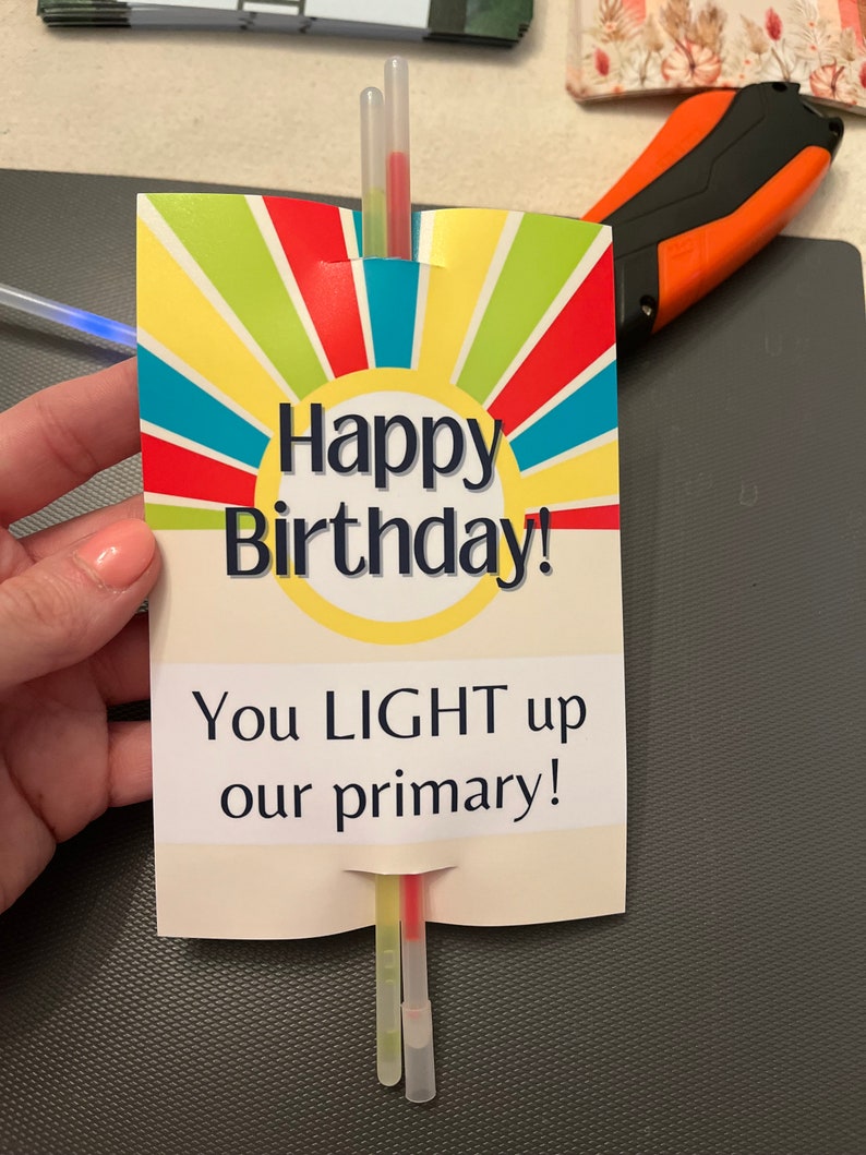 Happy Birthday Primary Handout Glow Stick Birthday Gift - Etsy