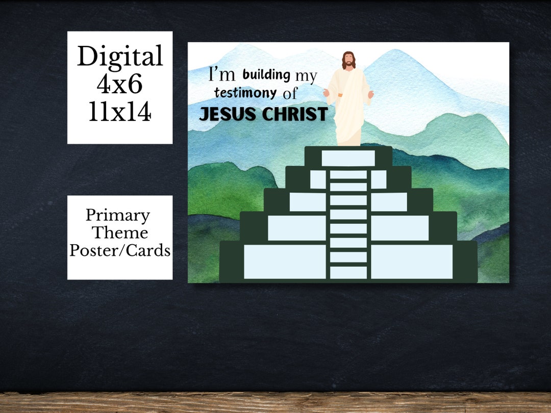 LDS Primary Yearly Theme Building My Testimony Card and Poster Size - Etsy
