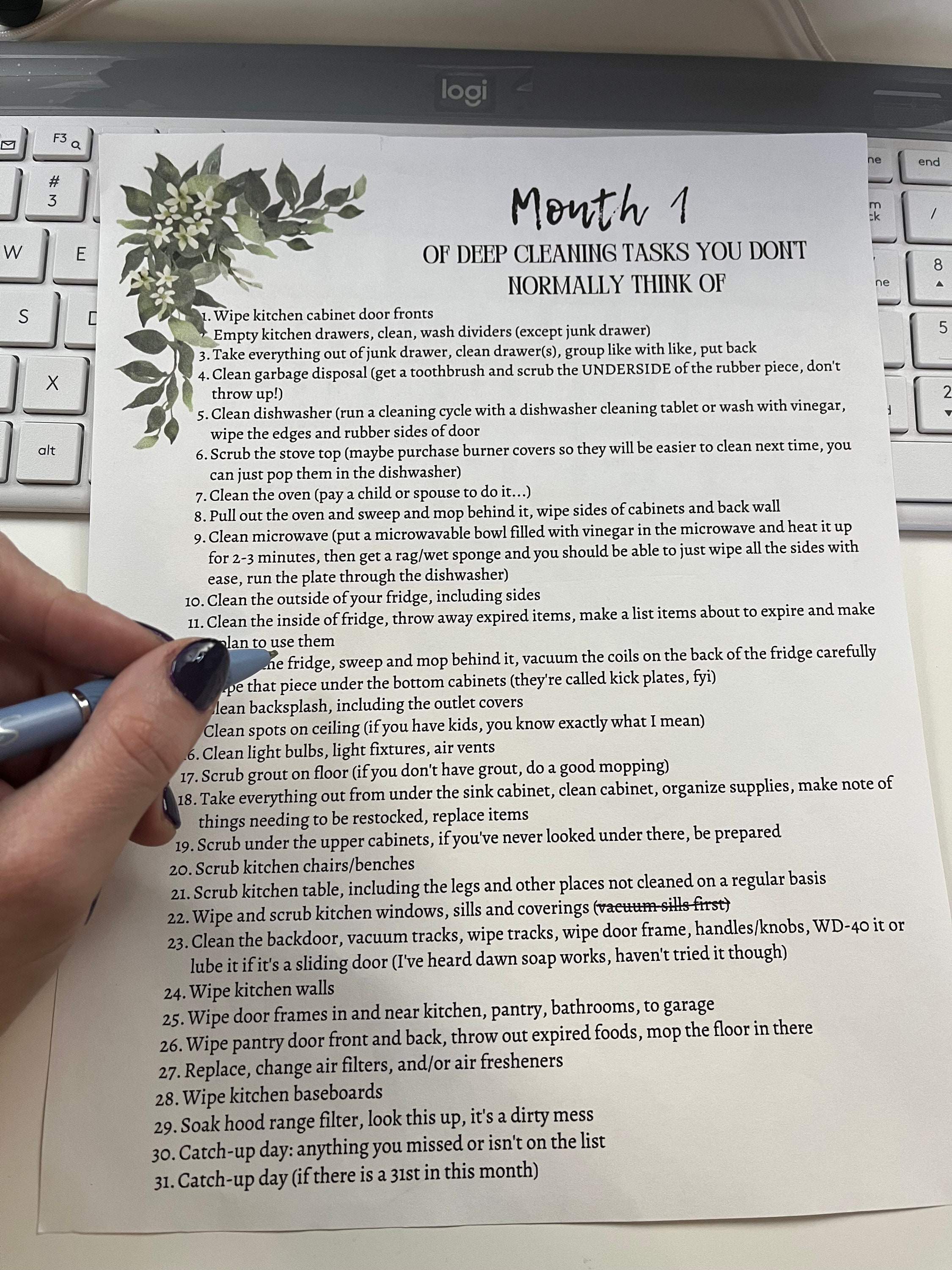 2 Months of Deep Cleaning Tasks, One Task a Day, Deep Cleaning 2 Month ...