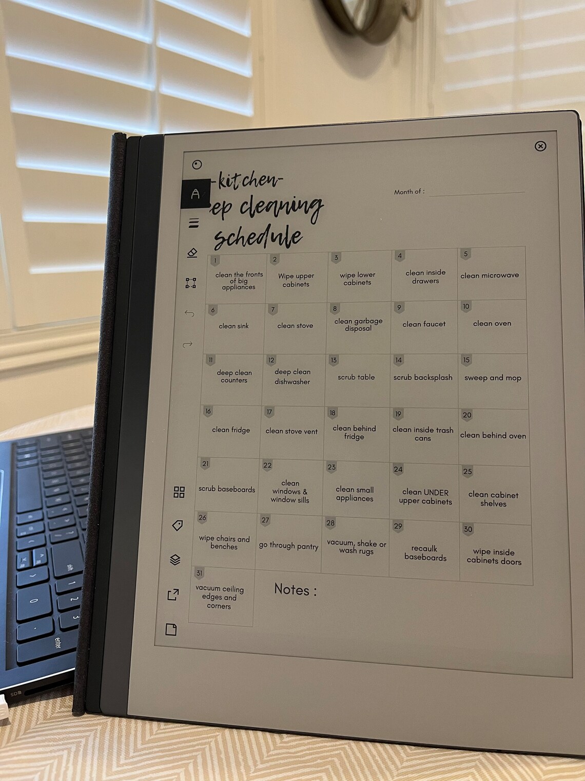 Remarkable 2 Template, 3 Month Whole House Cleaning Schedule, Planner ...