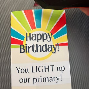 Happy Birthday Primary Handout Glow Stick Birthday Gift - Etsy