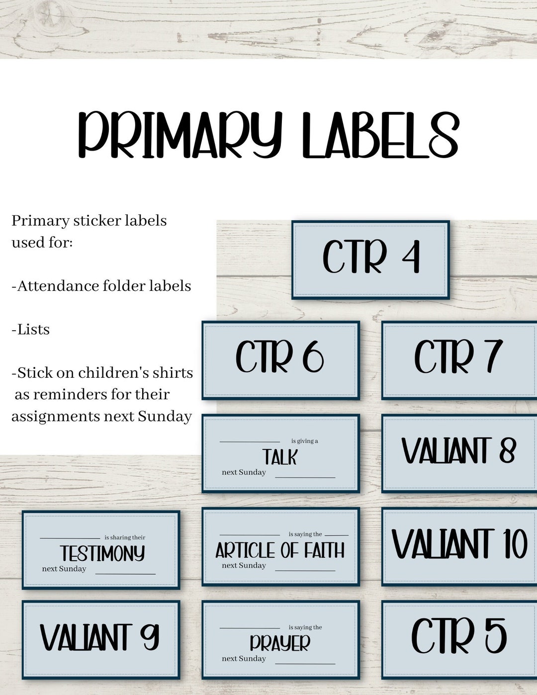 Primary Class Sticker Labels for Folders, Notes, Lists and Shirts for ...