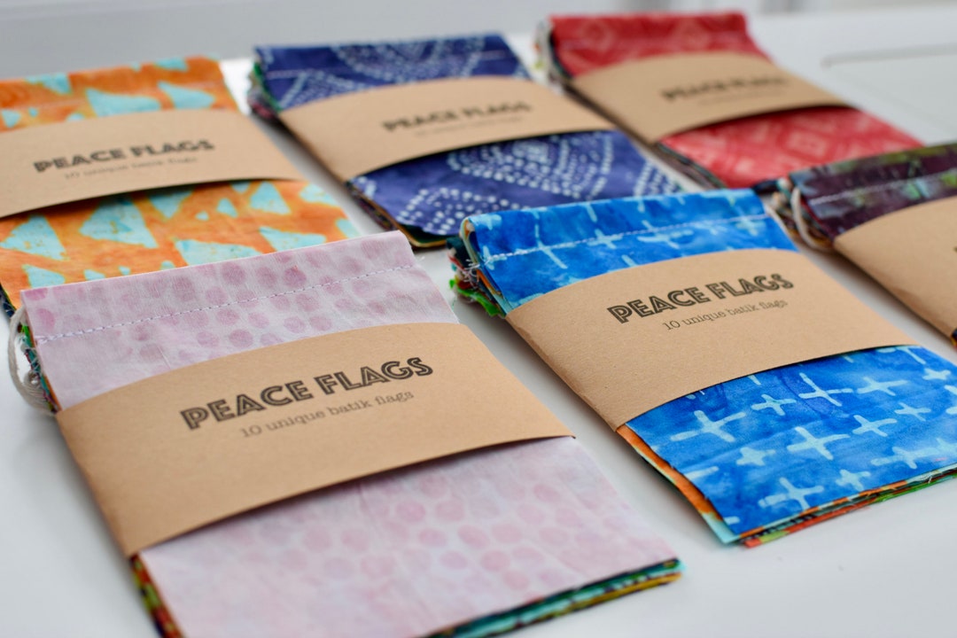 Batik Peace Flags: Colorful Porch & Garden Decor - Etsy