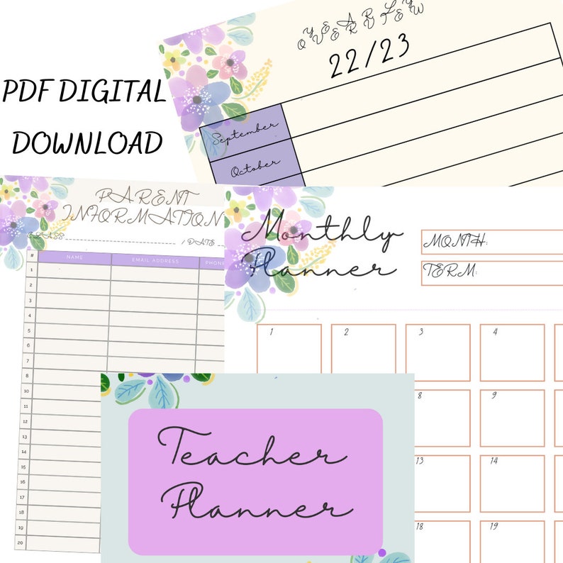 Teacher Planner Digital Download Teaching Planning - Etsy