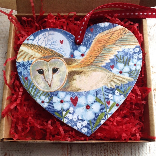 Owl and Heart - Etsy