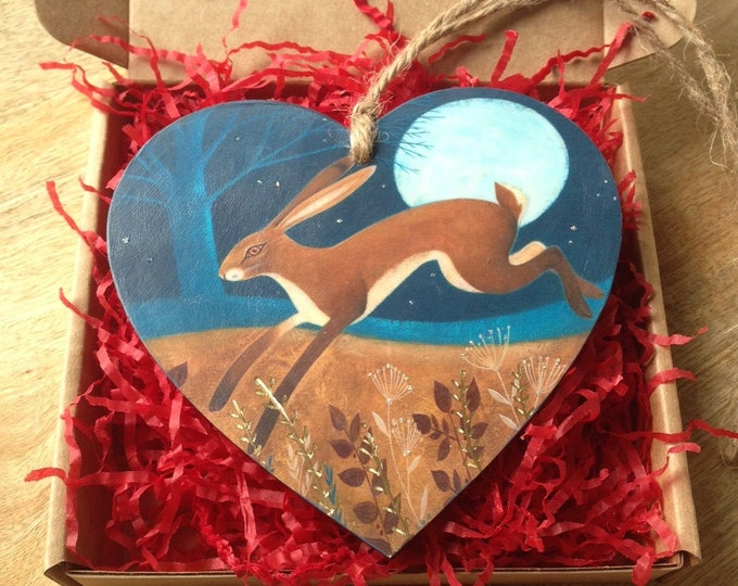 Hanging Heart Hare Hares Decorations Nature Gifts - Etsy