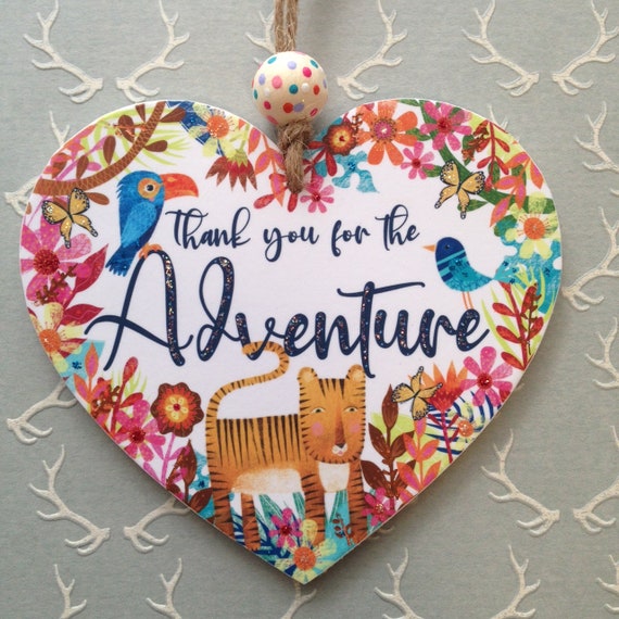 A Wonderful 'thank You for the Adventure' Wooden Heart | Etsy