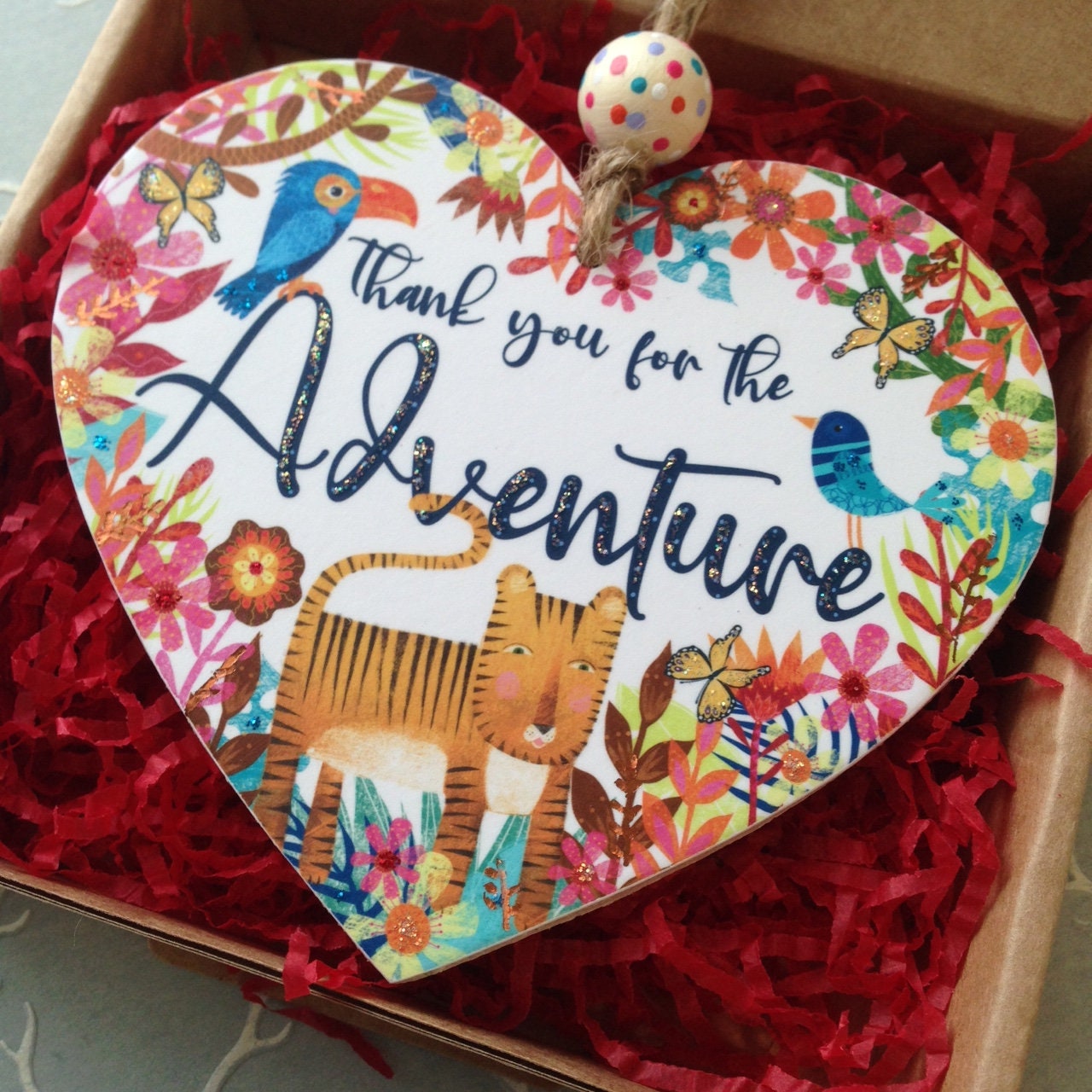 A Wonderful 'thank You for the Adventure' Wooden Heart Keepsake Gift ...