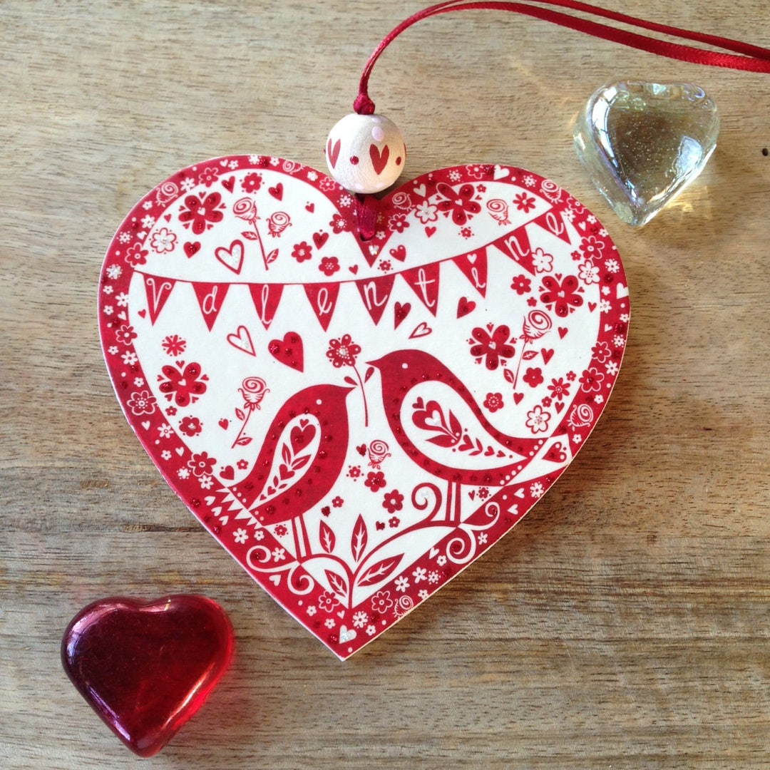 Sent From the Heart' Valentine Heart.illustrated Wooden Heart.option to ...