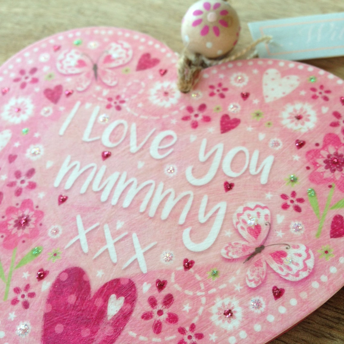 Pretty in Pink 'I Love You Mummy' Design. Wooden - Etsy