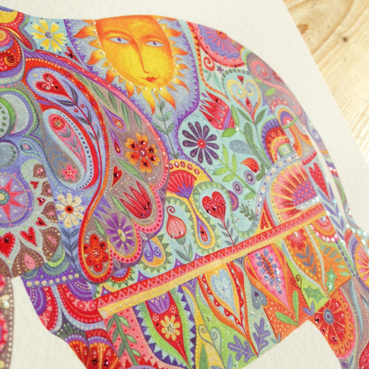 Beautiful Elephant Print.detailed Stylised Elephant Art Print. - Etsy