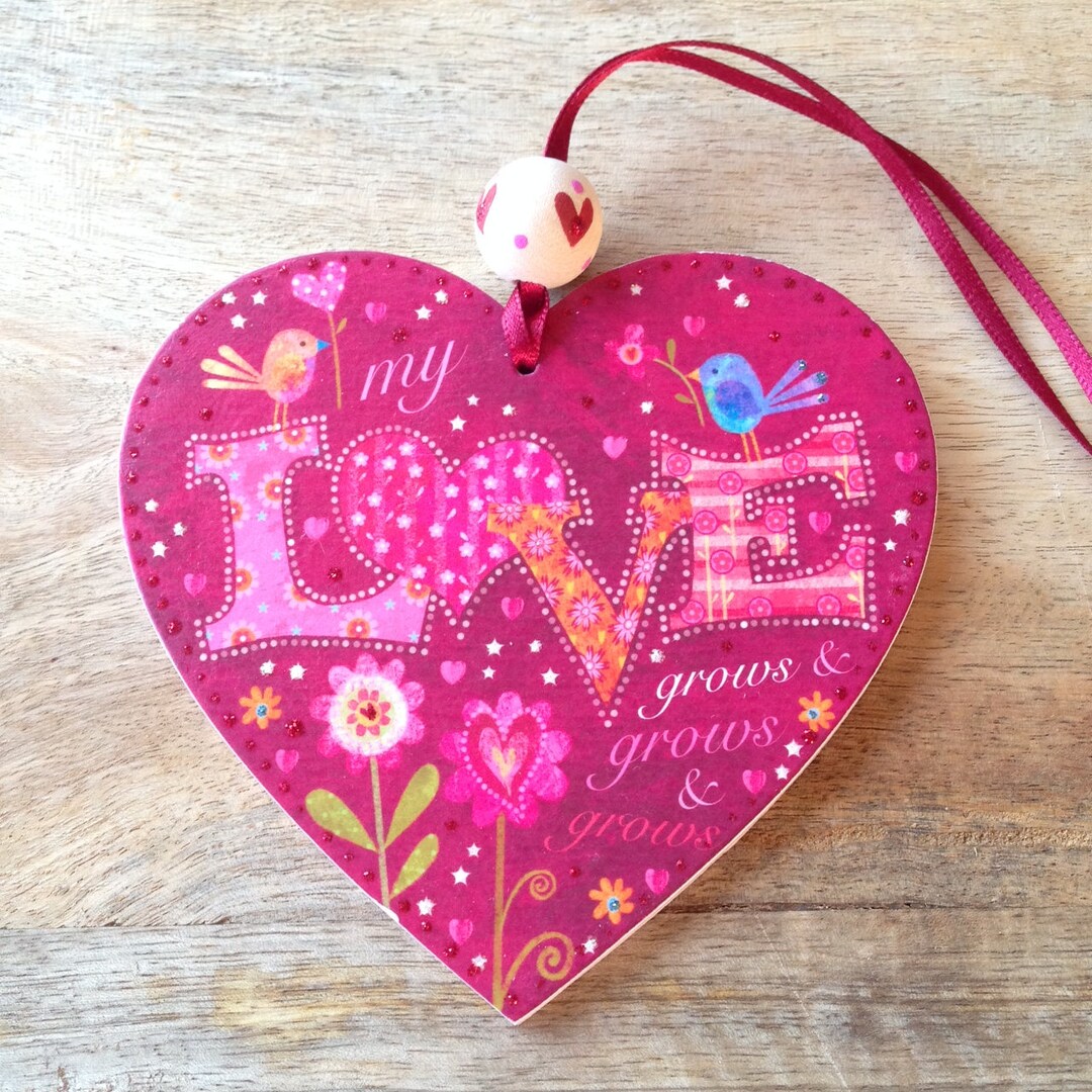 Sent From the Heart' Valentine Heart.illustrated Wooden Heart.option to ...