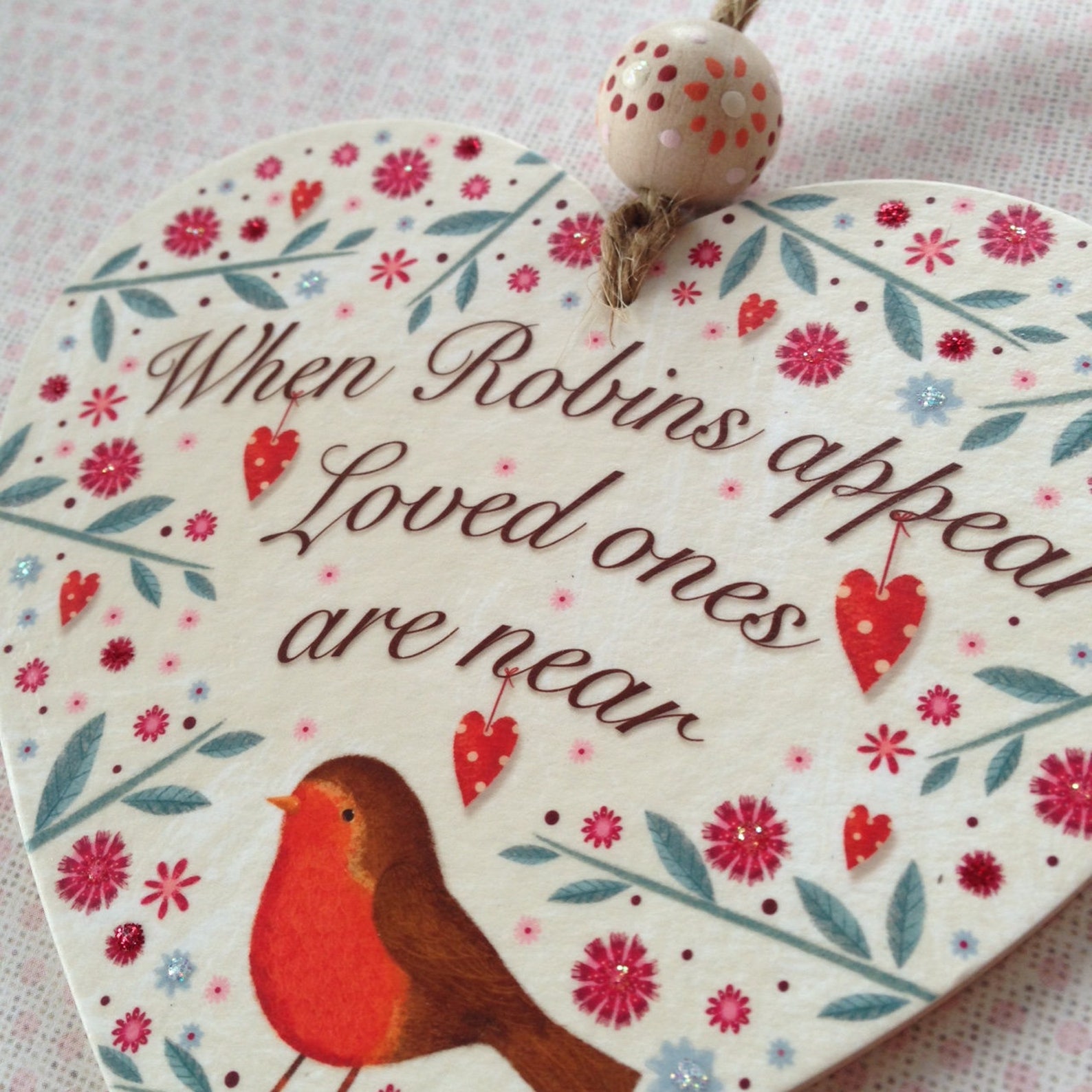 Sent From the Heart.illustrated Wooden Heart.when Robins - Etsy
