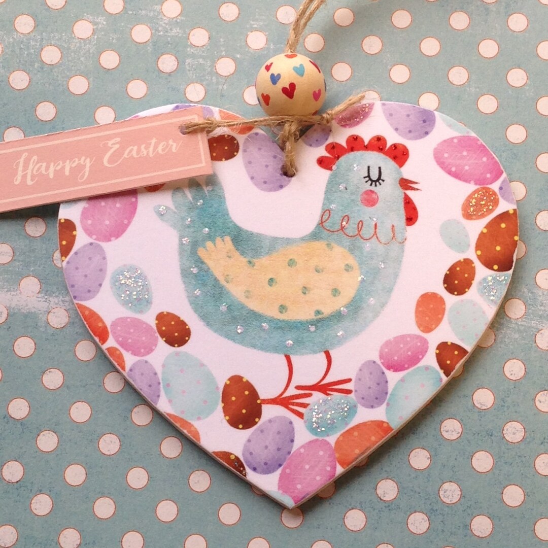 Happy Hen With Colourful Egg Border. Keepsake Hen Gift. Hen - Etsy