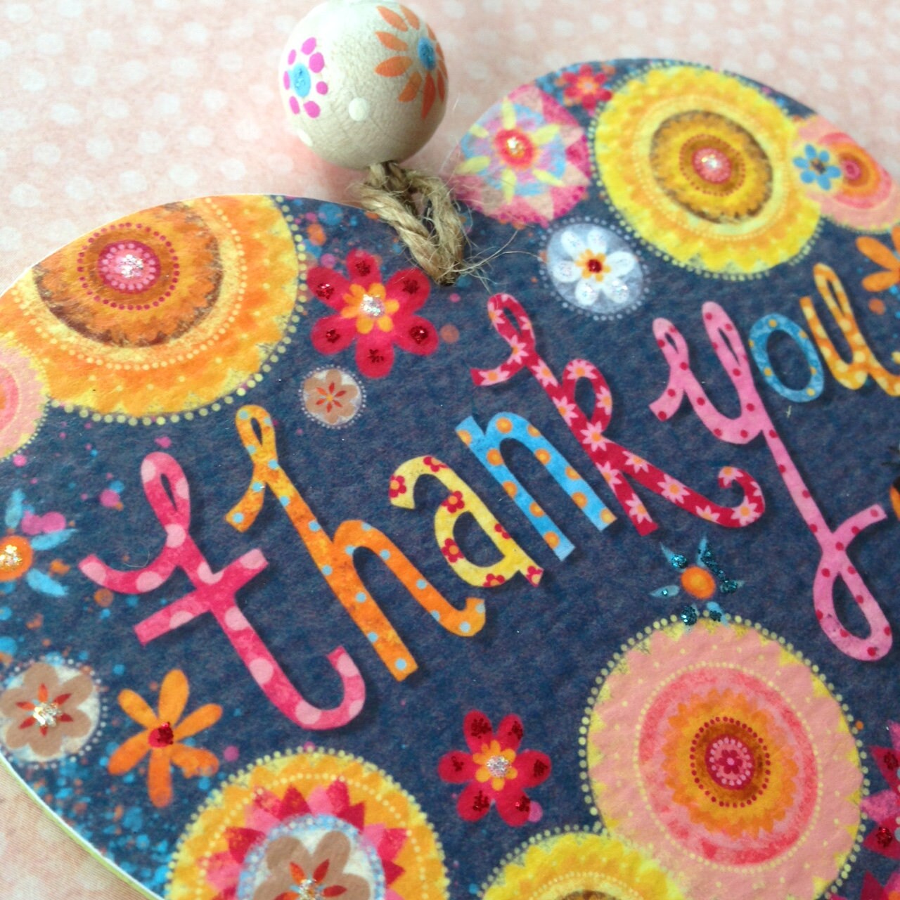 Pretty 'thank You' Heart Hanger Gift.wooden Heart With - Etsy UK